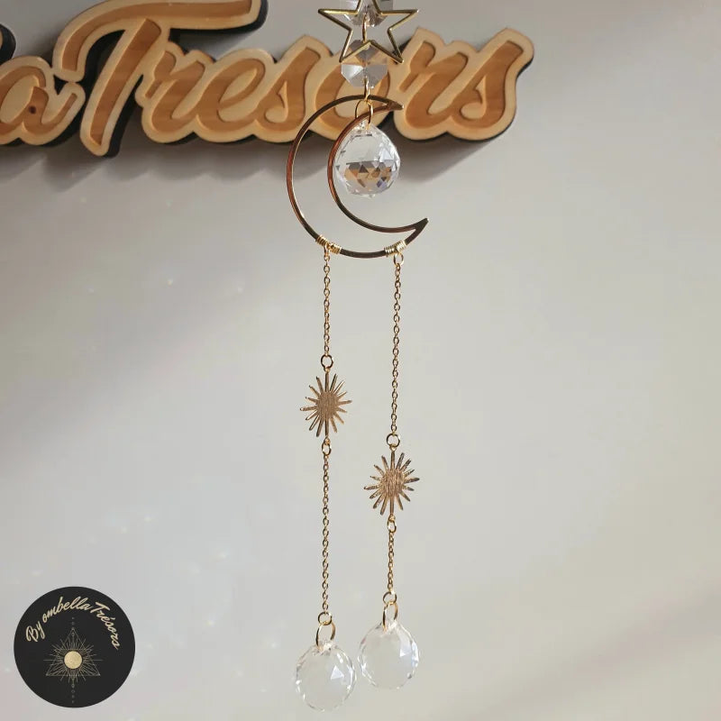 Attrape-Soleil Cristal Double Chaine - OLYMPE | Sun Catcher DIY Home Decor