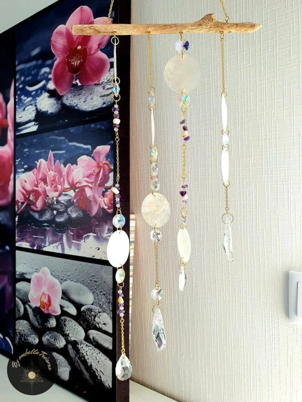 Mobile Bois Flotté Améthyste Capiz - MAKA