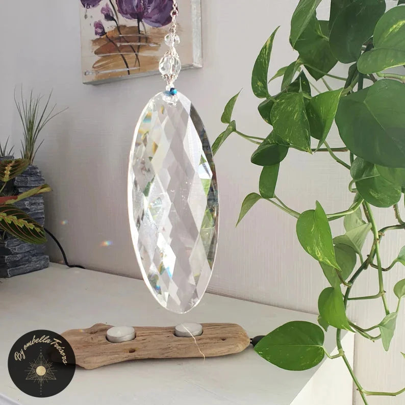 Attrape-Soleil Cristal Grande taille OVAL | Grand Suncatcher Feng Shui