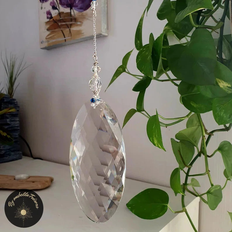 Attrape-Soleil Cristal Grande taille OVAL | Grand Suncatcher Feng Shui